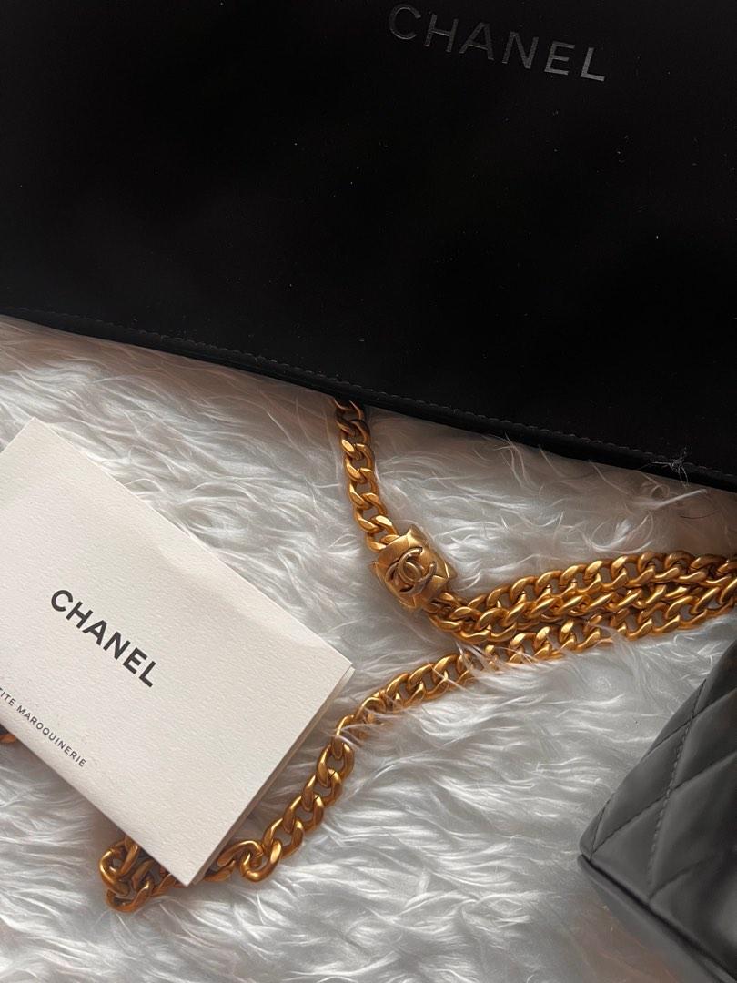 New Authentic Chanel 22K Black Vanity rectangle box bag with adjustable ...