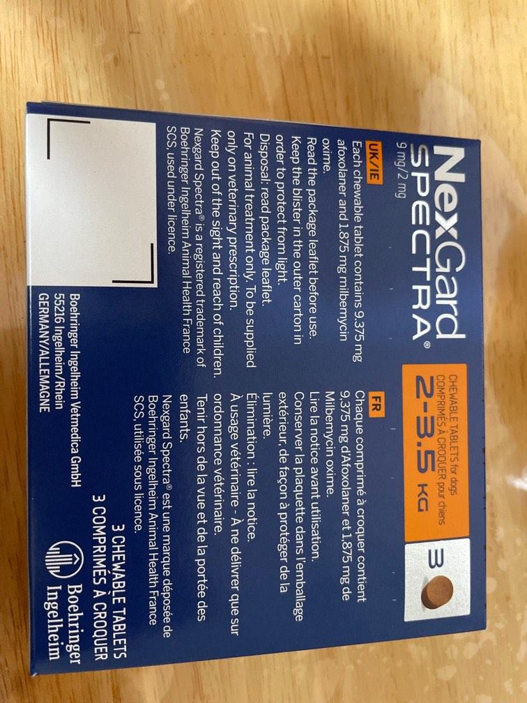 NexGard Spectra 2-3.5kg (x3 chews), Pet Supplies, Health & Grooming on ...