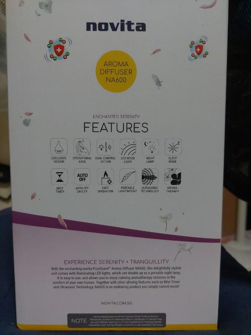 Novita Aroma Diffuser NA600 + Air Purifying Solution Concentrate, TV ...