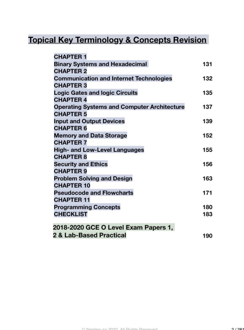 GCE O LEVEL COMPUTING TOPICAL NOTES, TOPICAL EXAM STYLE QUESTIONS ...