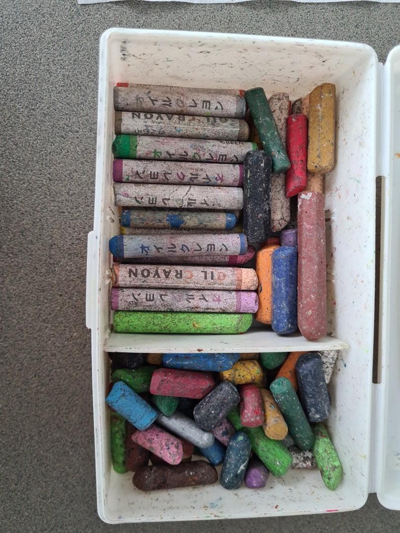 Oil crayons in a box, Hobbies & Toys, Stationery & Craft, Stationery ...