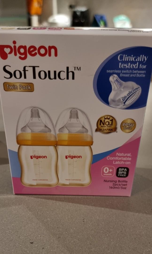 Pigeon SofTouch twin pack 160ml, Babies & Kids, Nursing & Feeding, Breastfeeding & Bottle ...