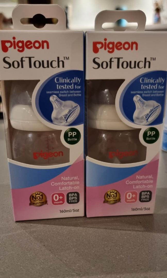 Pigeon SofTouch twin pack 160ml, Babies & Kids, Nursing & Feeding ...