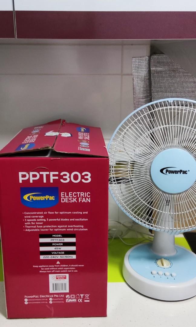 Powerpac 12" fan PPTF-303, Furniture & Home Living, Lighting & Fans ...