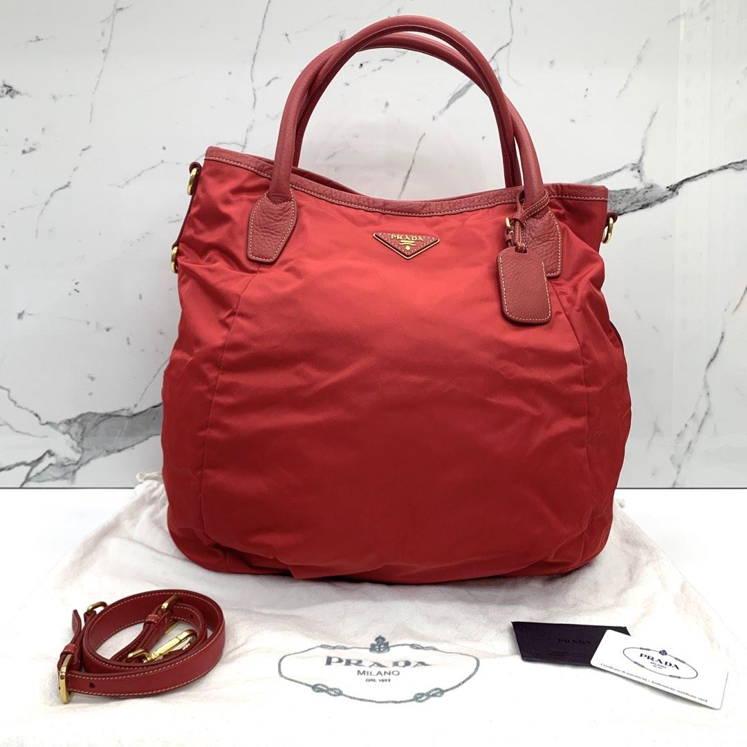 PRADA BR4419 RED NYLON TWO WAY BAG 227028202 {, Women's Fashion, Bags & Wallets, Shoulder Bags ...