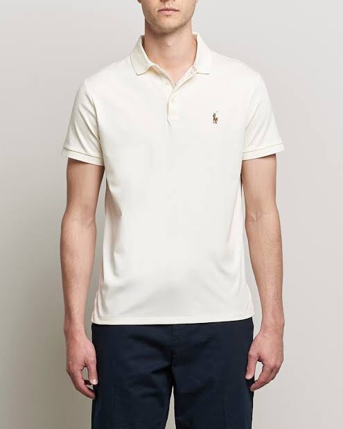 RALPH LAUREN CREAM POLO SHIRT, Men's Fashion, Activewear on Carousell