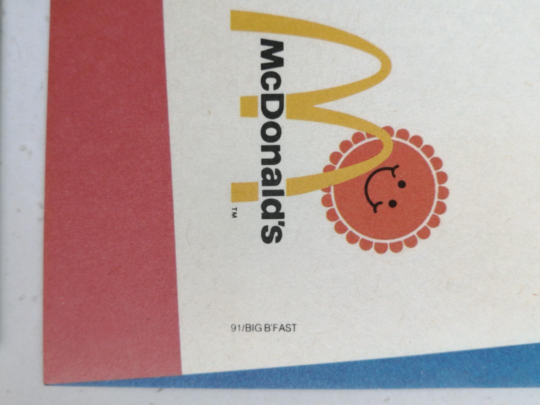 Rare 1991 McDonald "Big Breakfast" Happy Meal Trayliner / Brochure ...
