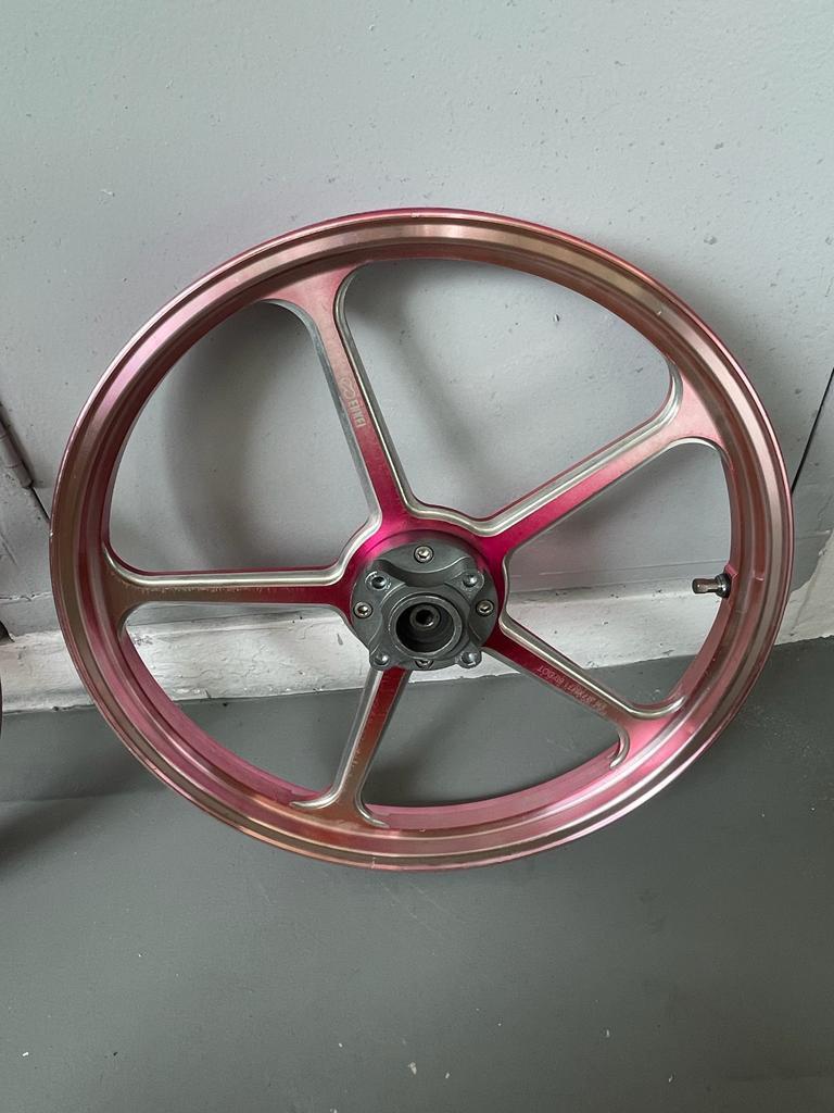 Rim enkei pink, Motorcycles, Motorcycle Accessories on Carousell
