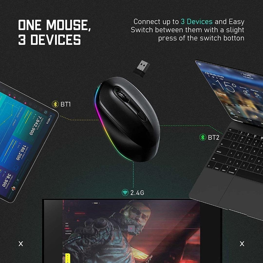 seenda Bluetooth Mouse, Ultra Silent Rechargeable Light Up Wireless ... seenda Bluetooth Mouse, Ultra Silent Rechargeable Light Up Wireless ...