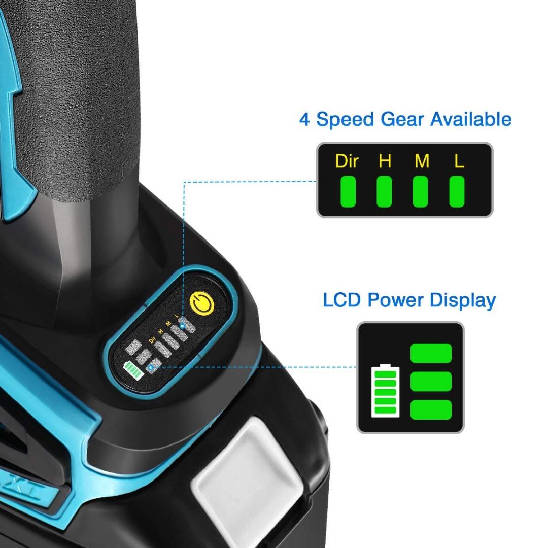 SEESII Brushless Angle Grinders, 18V Cordless Grinder Tool with 3.0Ah ...