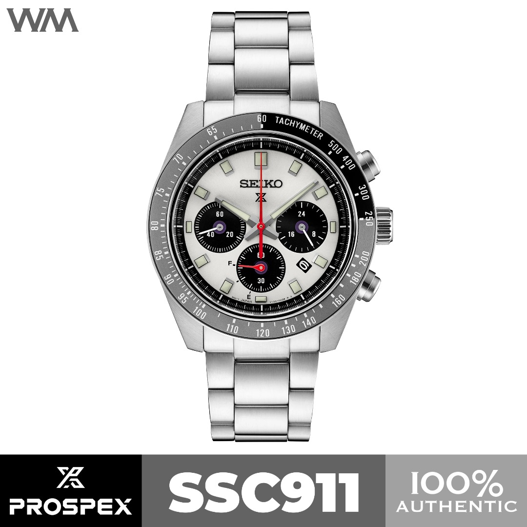 Seiko Prospex Speedtimer Solar Chronograph White Dial Stainless Steel ...