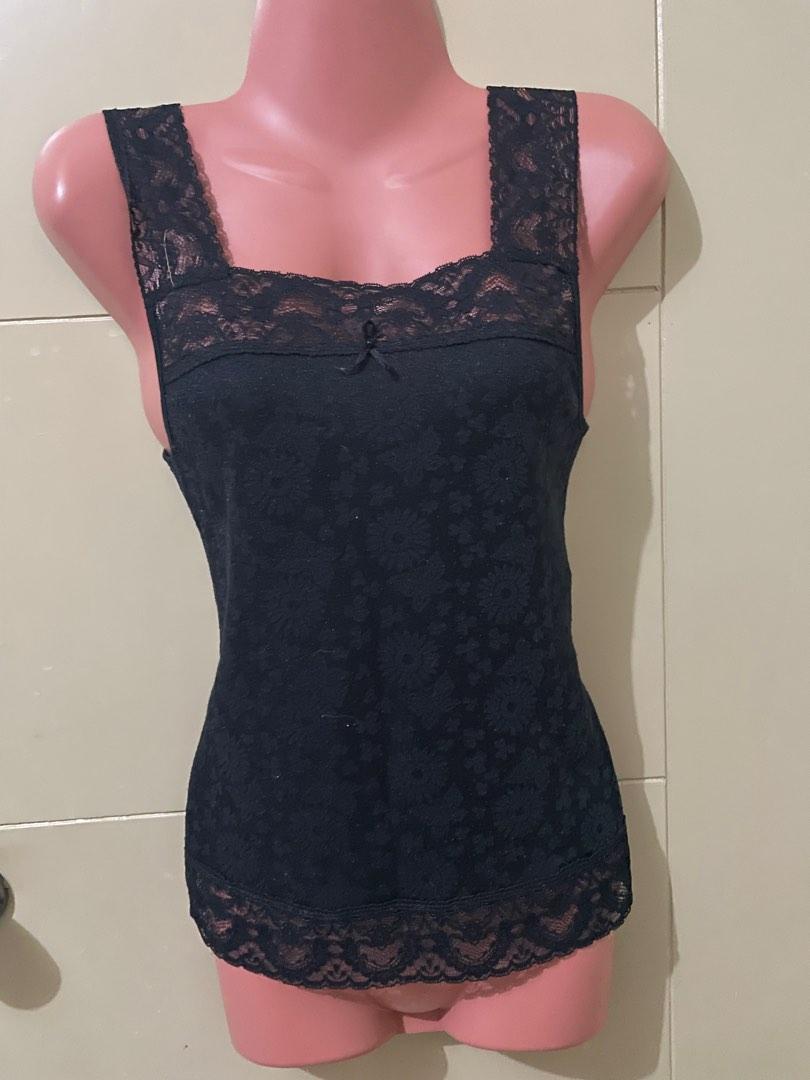 Sexy Black Lingerie Sando, Women's Fashion, Tops, Sleeveless on Carousell