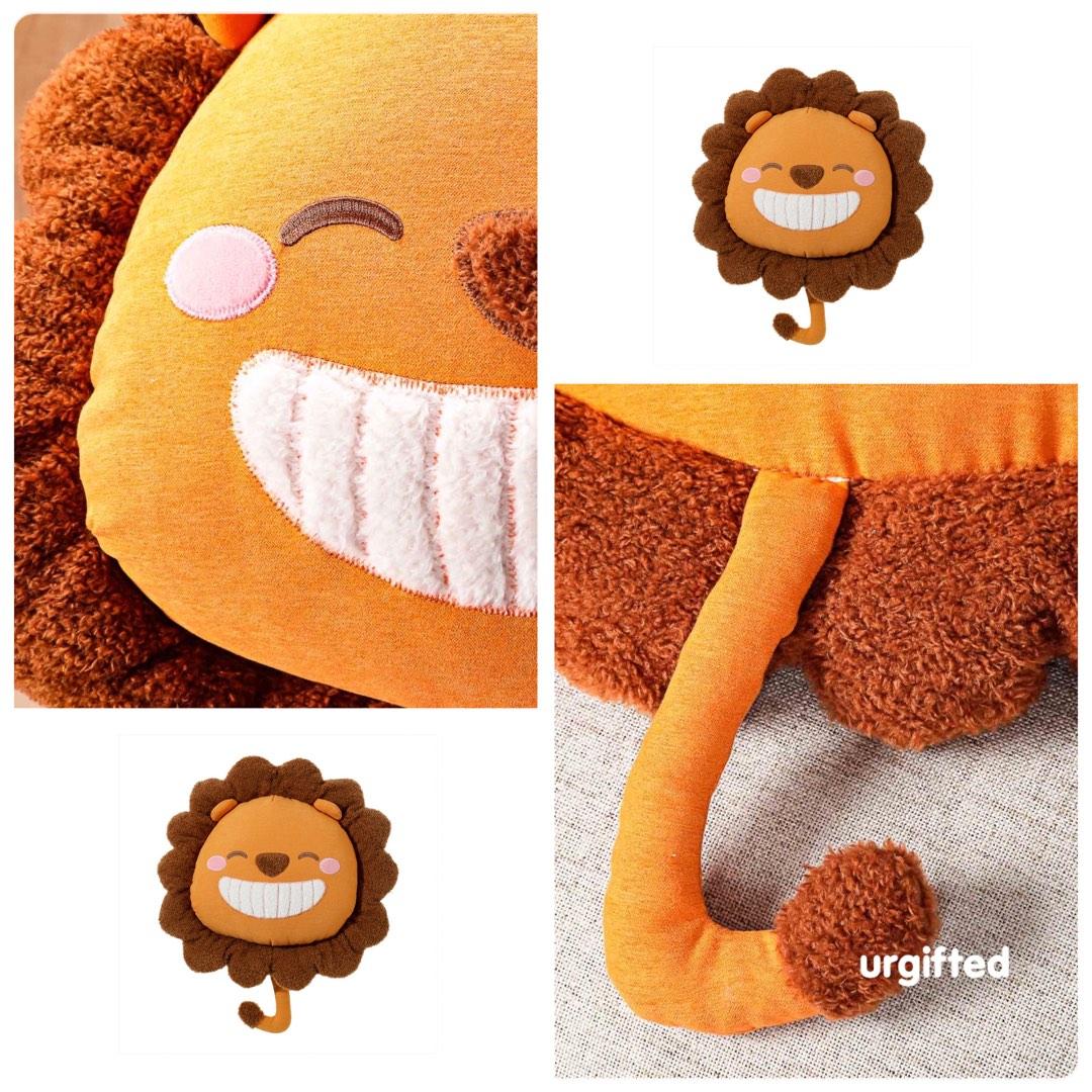 Smiley Lion Pillow Plush by Miniso, Hobbies & Toys, Toys & Games on ...