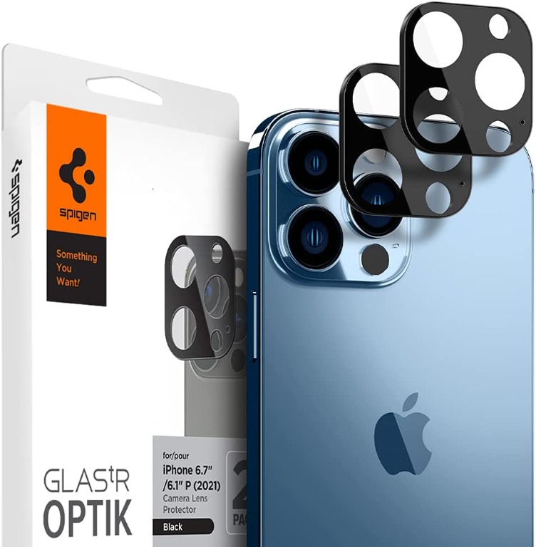 Spigen Optik Tempered Glass Camera Lens Protector for iPhone 13 Pro and iPhone 13 Pro Max - 2 ...
