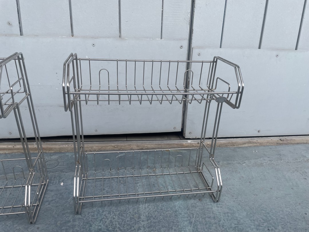 2 tier Stainless Steel Rack, Furniture & Home Living, Kitchenware ...