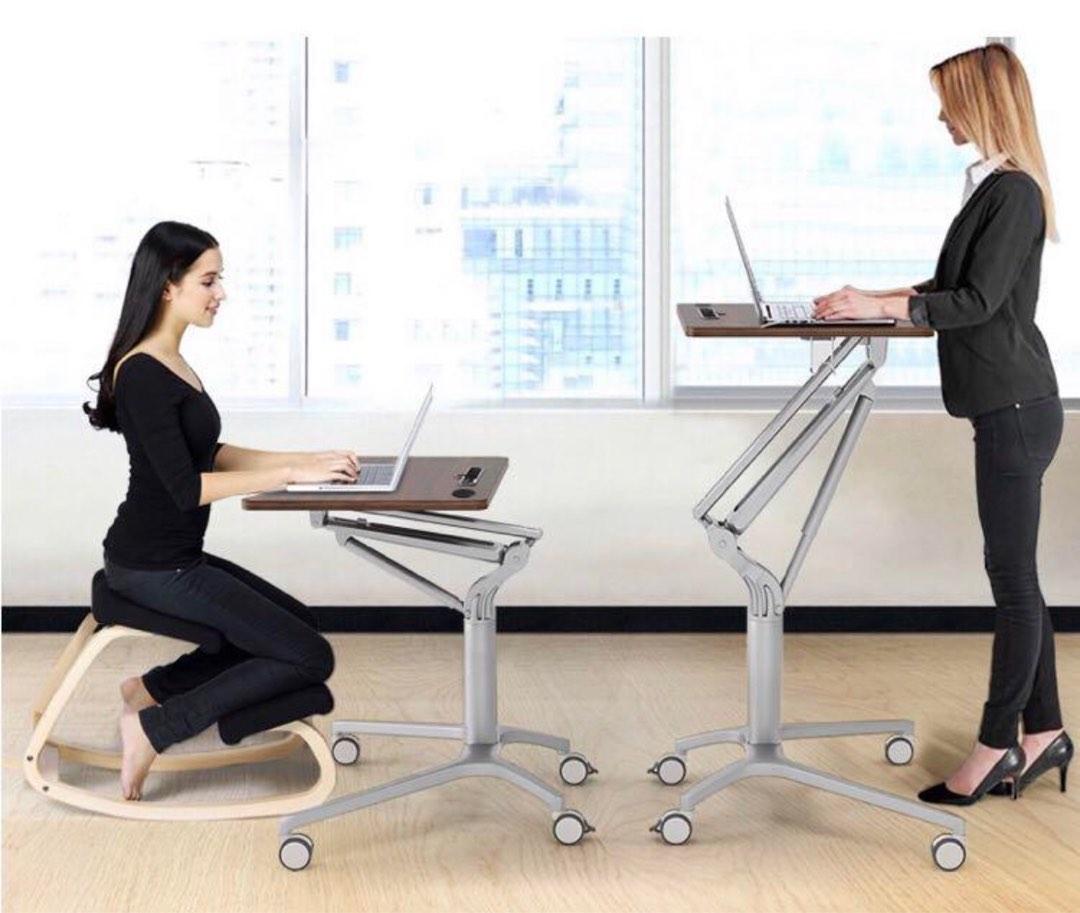 Standing desk height adjustable hydraulic computer work desk, Furniture ...