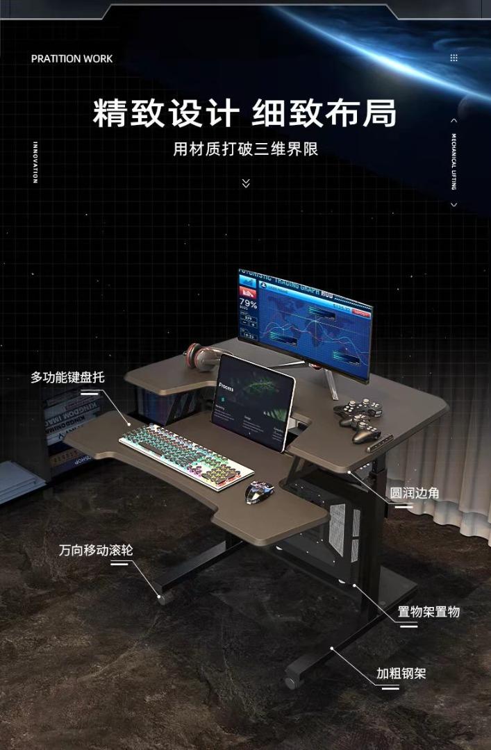 Standing Desk Movable with Integrated Keyboard Tray and Ipad Groove for ...