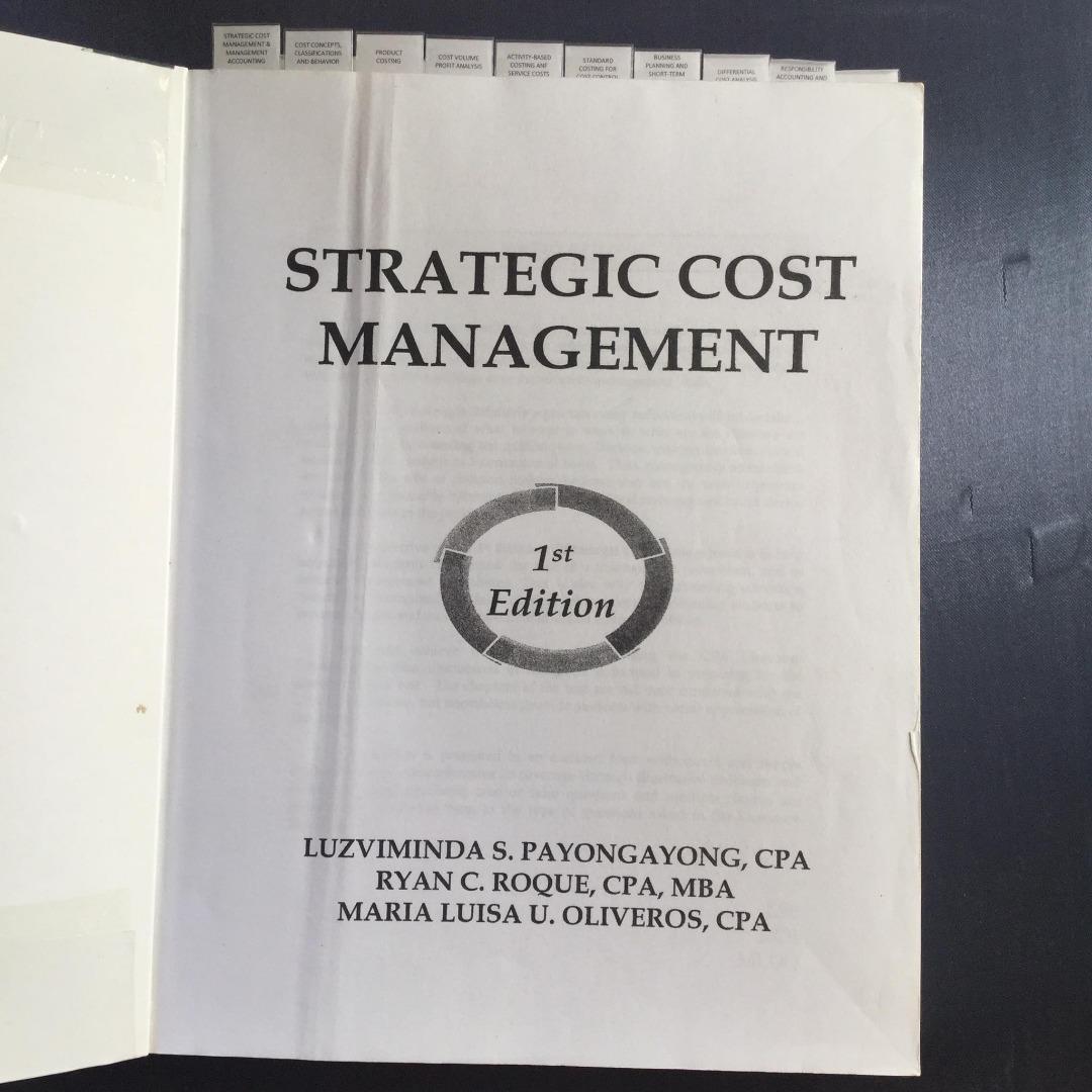 Strategic Cost Management by Payongayong, Roque, & Oliveros. 1st ...