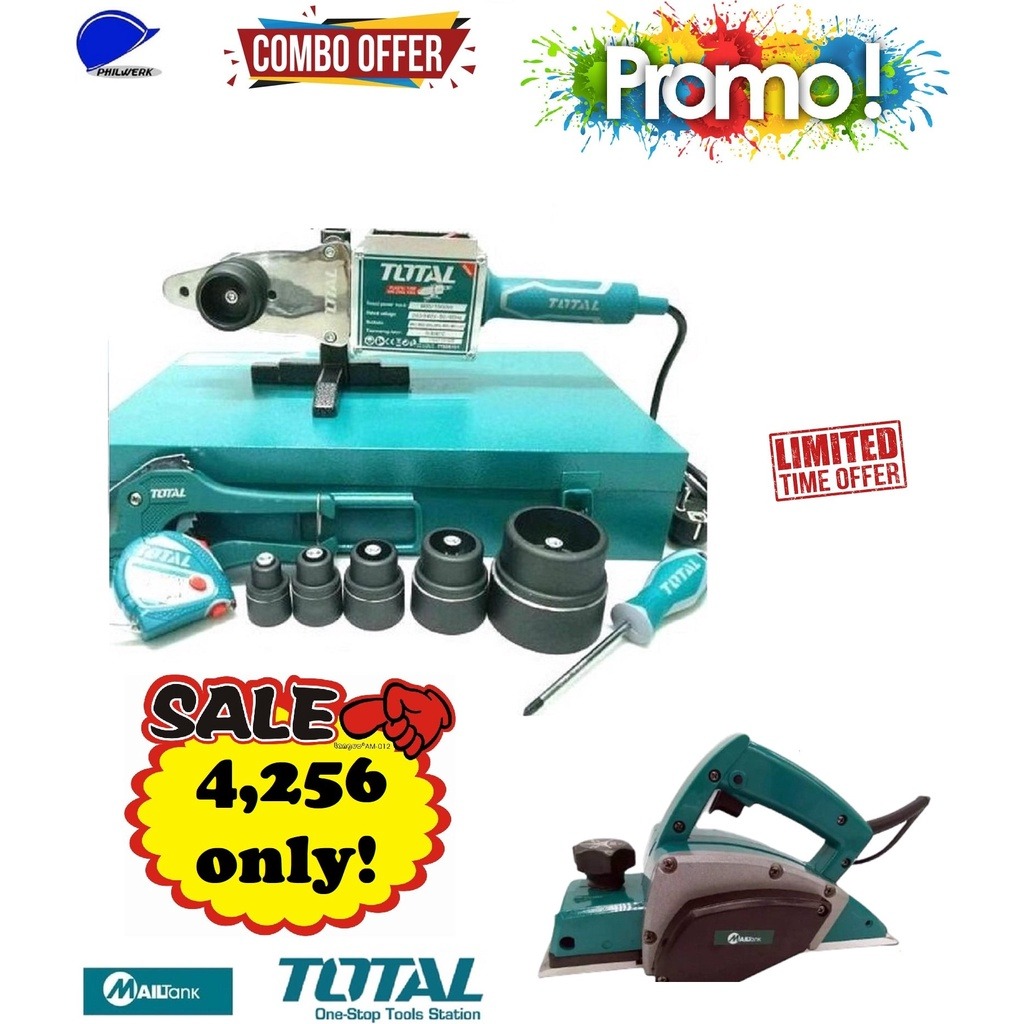 TOTAL Plastic Tube Welding Tool & MailTank Electric Planer 680W SH55 ...