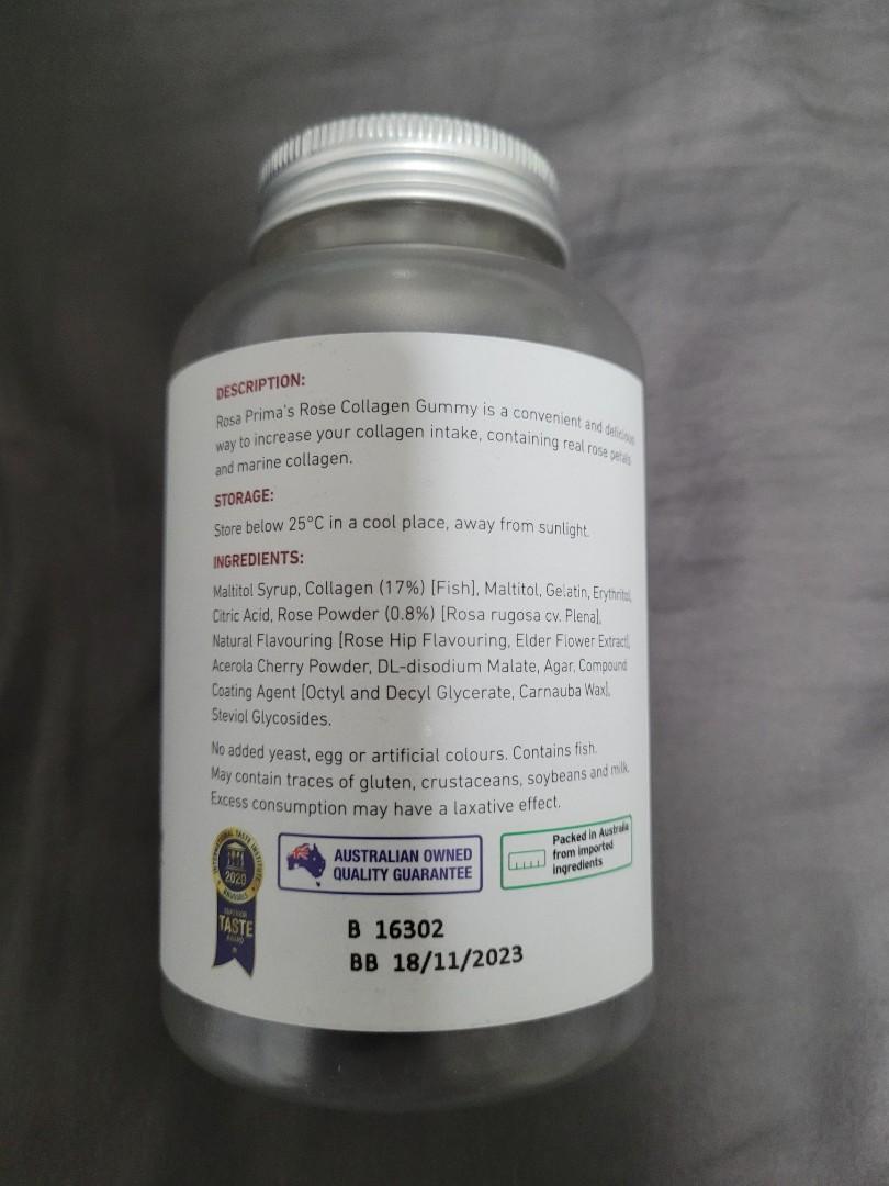 Unichi rosa prima rose collagen 60 gummies, Health & Nutrition, Health ...