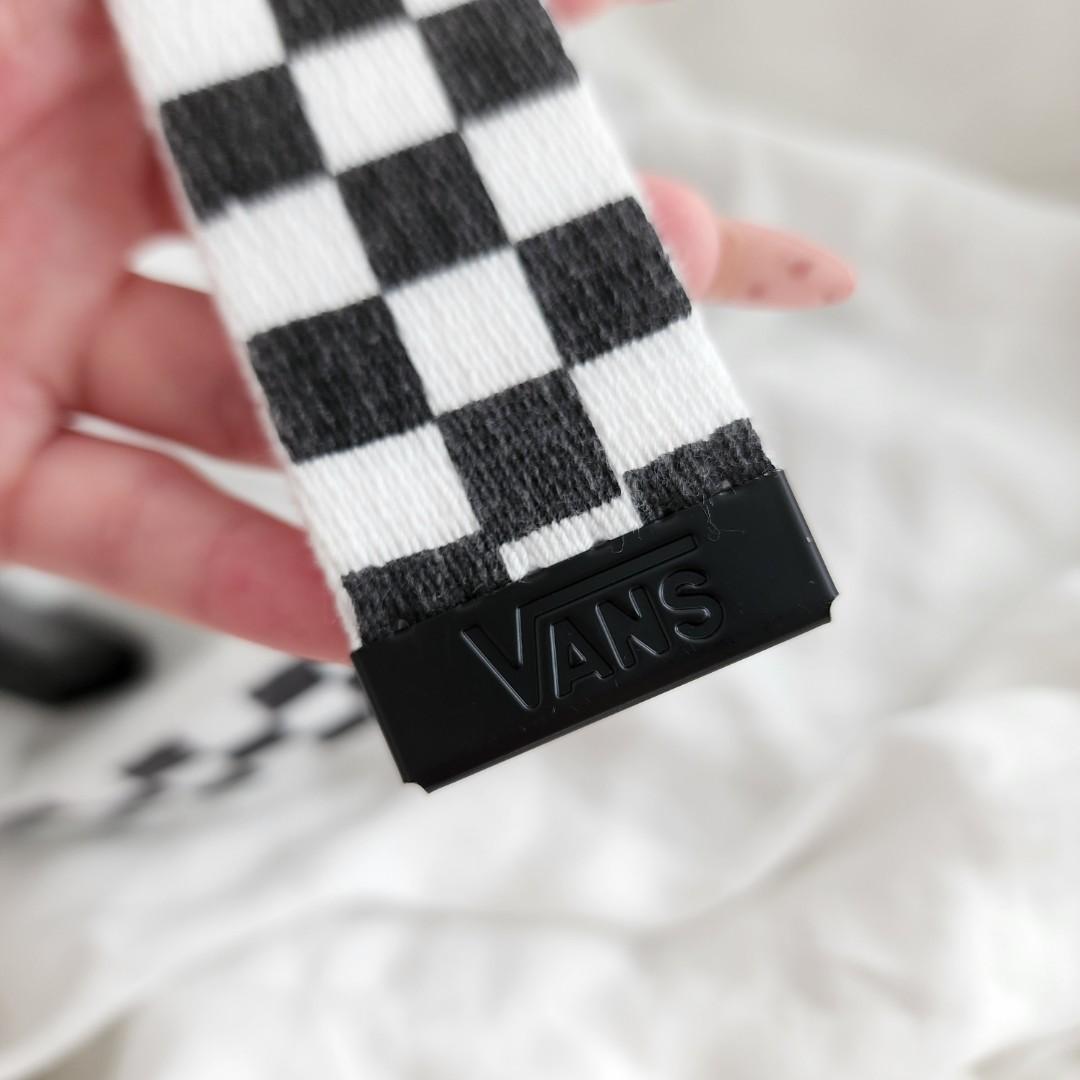 Vans checkered belt black and white authentic, Women's Fashion, Watches ...