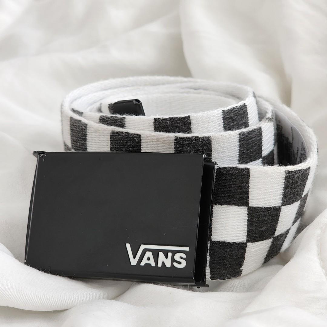 Vans checkered belt black and white authentic, Women's Fashion, Watches ...
