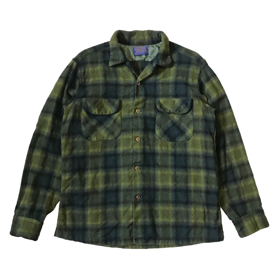 Vintage 90s Pendleton Green Wool Flannel, Men's Fashion, Coats, Jackets ...