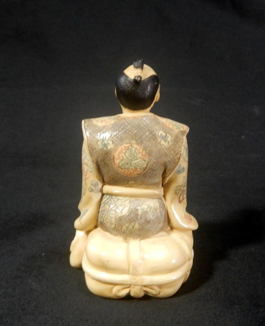 Vintage hand carved resin Japanese netsuke Samurai circa mid 20th ...