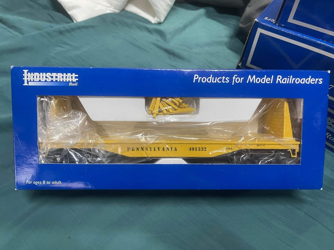 Vintage Industrial Rail Rolling Stock - 027 IDM 7501O27 Flat Car w ...