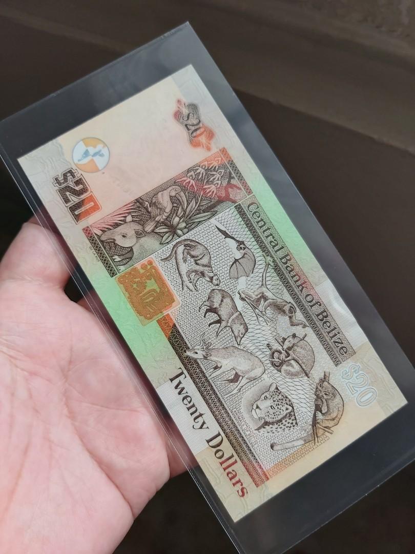 $20 Belize currency twenty 20 dollars old banknote note, Queen ...