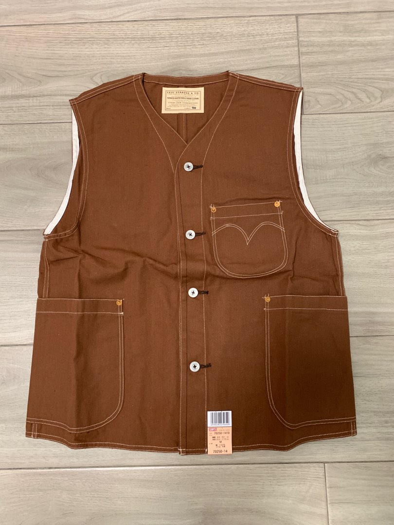 全新 555廠 Levi‘s LVC Duck Canvas Hunter Vest 1873, 男裝, 上身及套裝, 背心 - Carousell