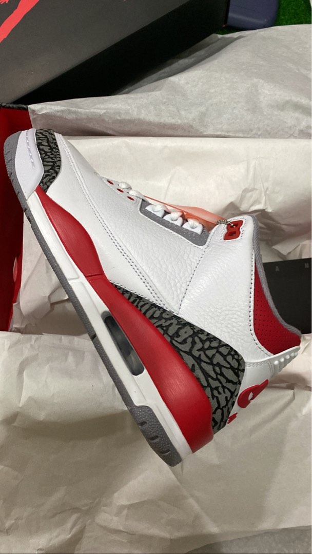 Air Jordan 3 Fire Red AJ3, Men's Fashion, Footwear, Sneakers on Carousell