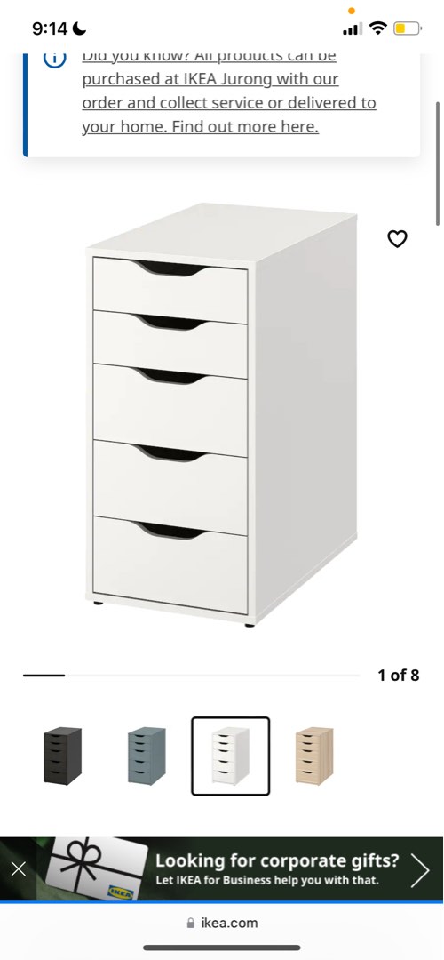 Ikea Alex 5 drawer chest set under study table desk cabinet, Furniture ...