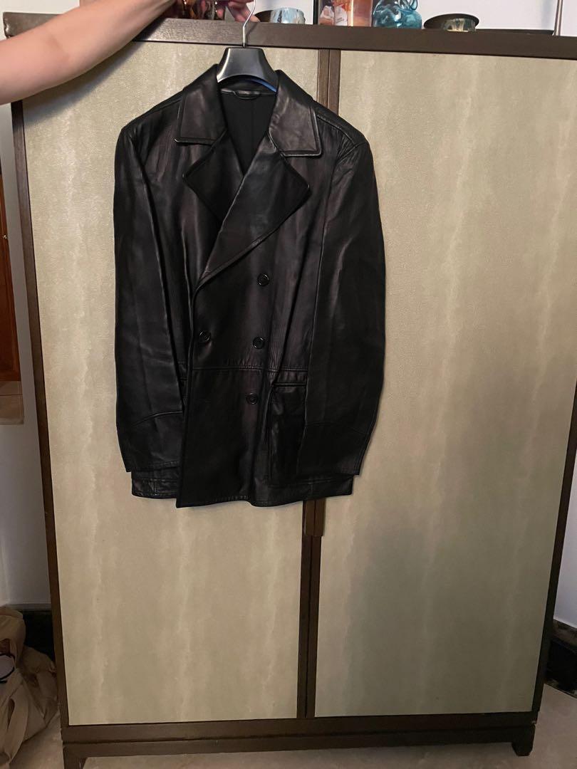 Alfred Dunhill Mens Leather Jacket, Men's Fashion, Coats, Jackets and Outerwear on Carousell