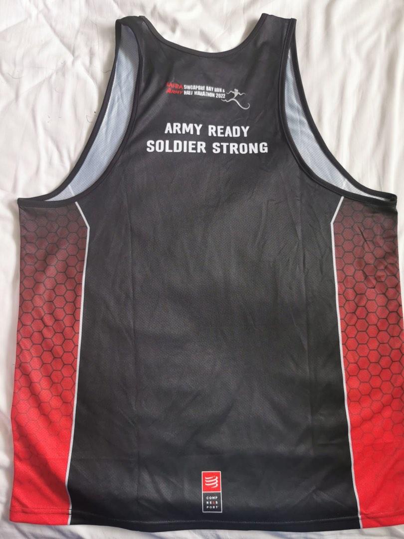 Army Running Singlet, Men's Fashion, Activewear on Carousell