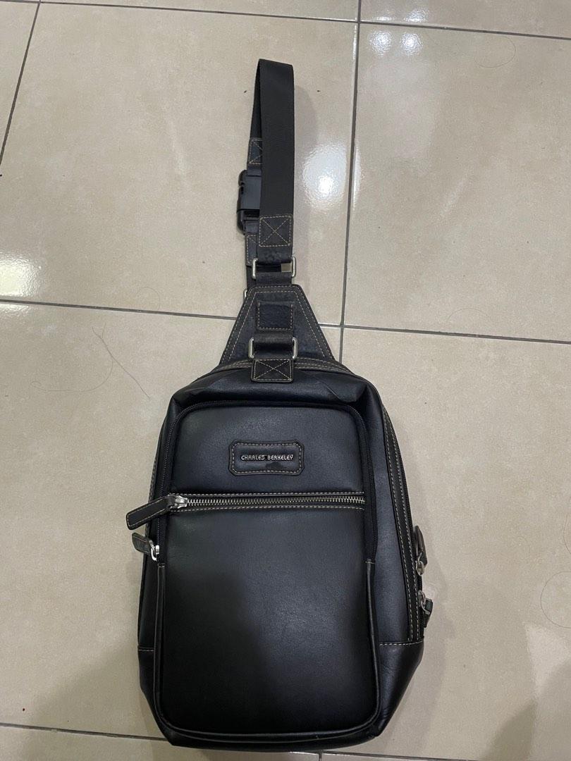 Authentic Charles Berkeley Sling Bag Leather, Men's Fashion, Bags ...