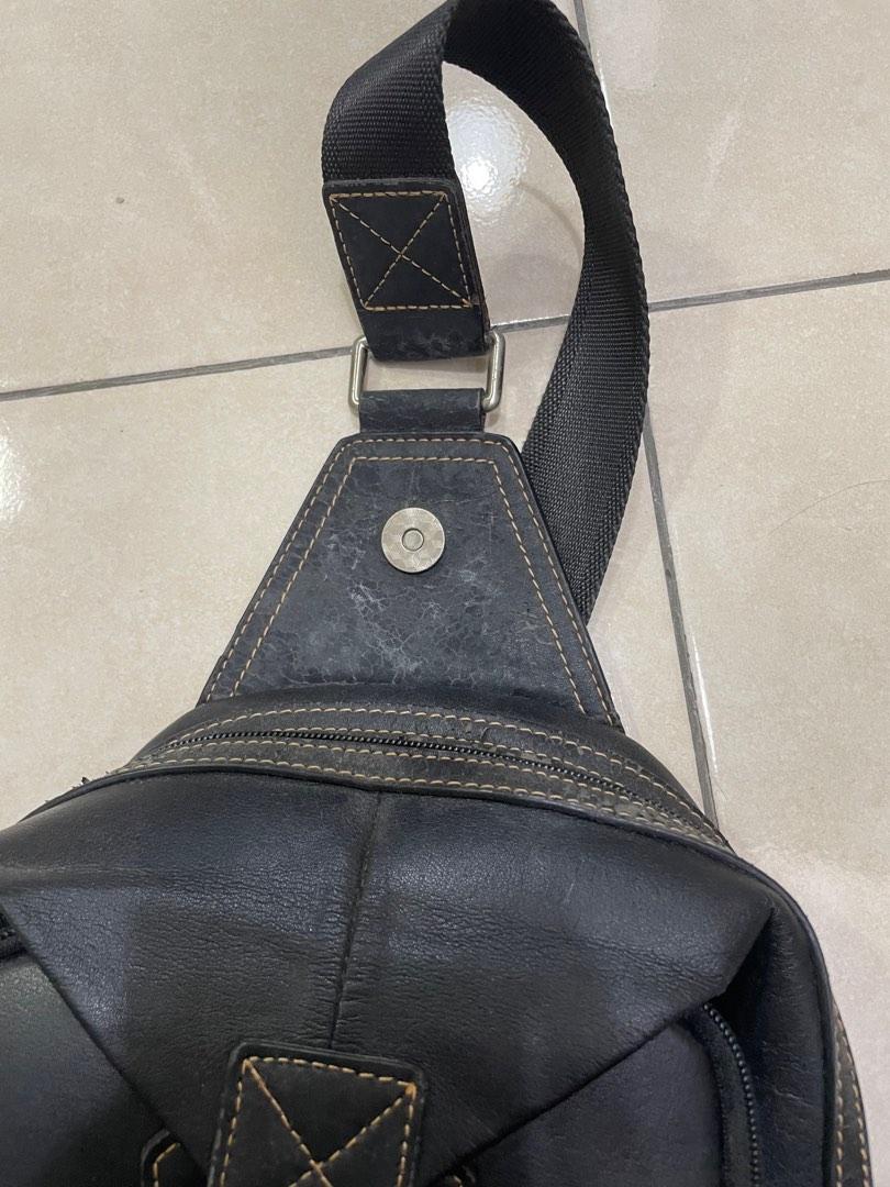 Authentic Charles Berkeley Sling Bag Leather, Men's Fashion, Bags ...