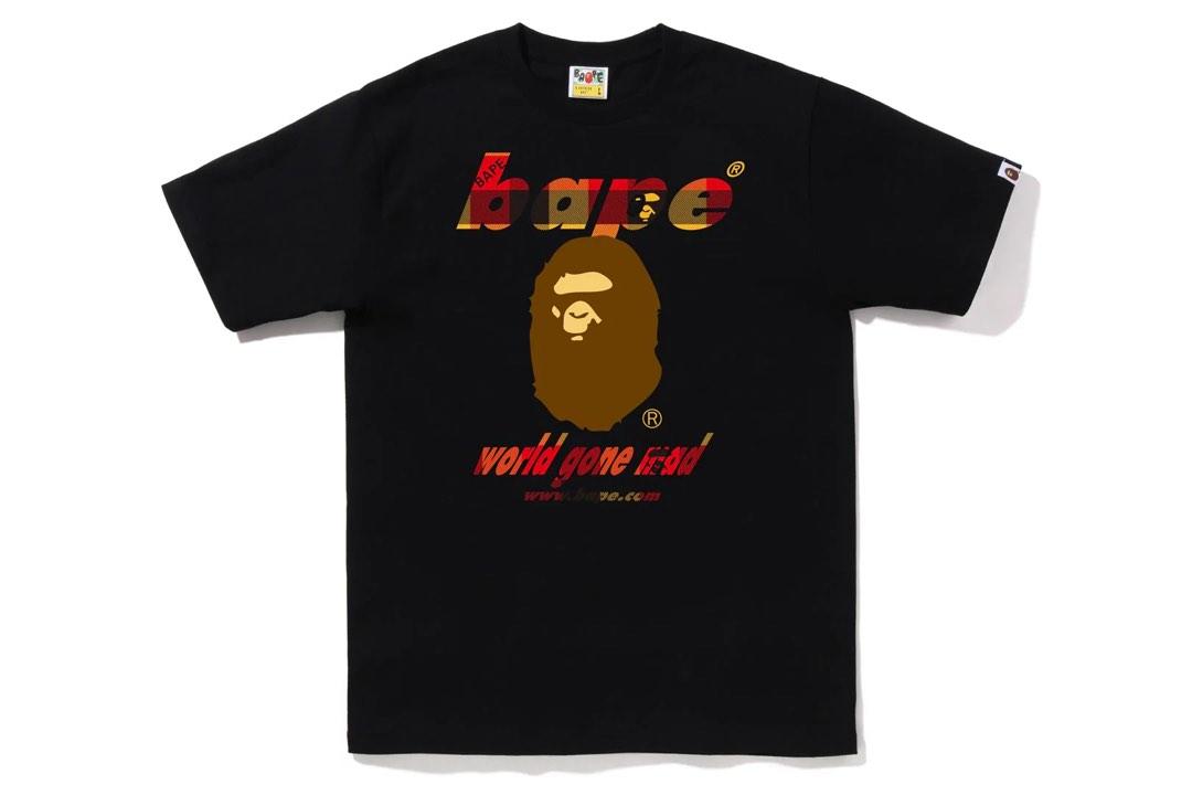 BAPE BLOCK CHECK WGM APE HEAD TEE, Men's Fashion, Tops & Sets, Tshirts ...