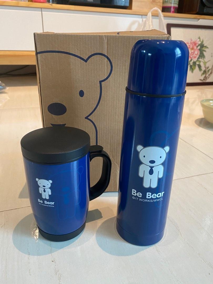 全新Be Bear保溫瓶+冷飲杯組 Bebear, 家具及居家用品, 廚具和餐具, 食物整理及儲存在旋轉拍賣
