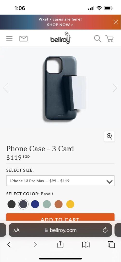 Bellroy Phone case 3 card - iPhone 12 Pro max, Mobile Phones & Gadgets ...