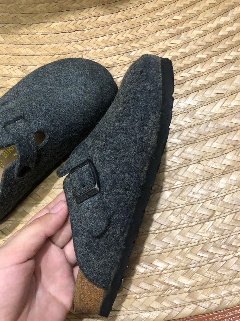 Birkenstock Boston Gray Suede, Women's Fashion, Footwear, Sandals on ...
