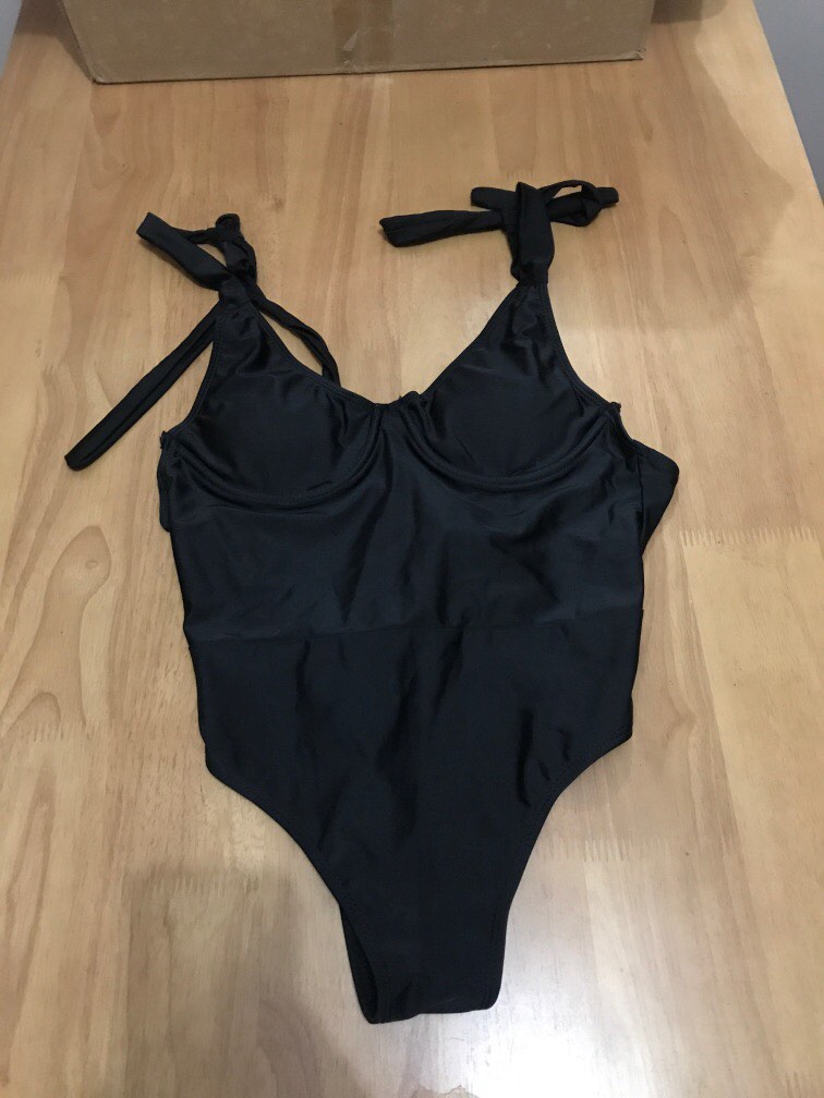 Black Swimsuit, Women's Fashion, Swimwear, Bikinis & Swimsuits on Carousell