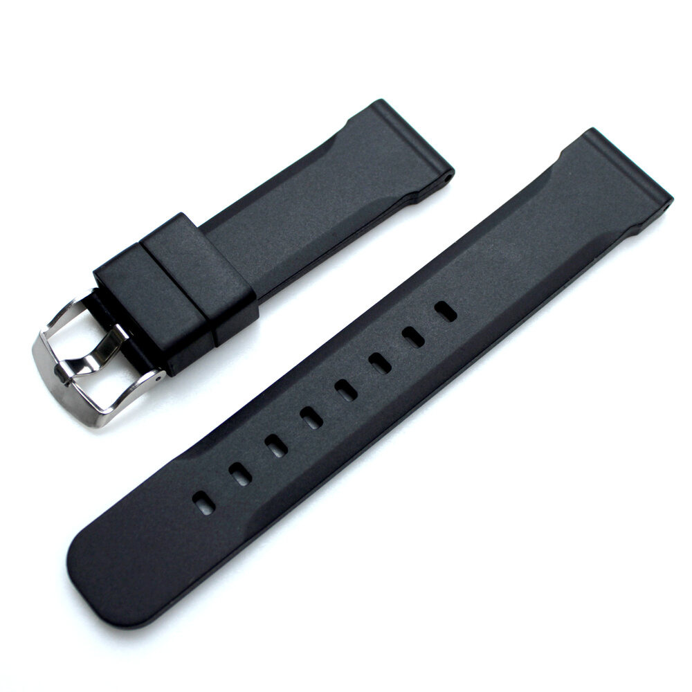Bonetto Cinturini Rubber Watch Strap 317 Black 22mm, Men's Fashion ...