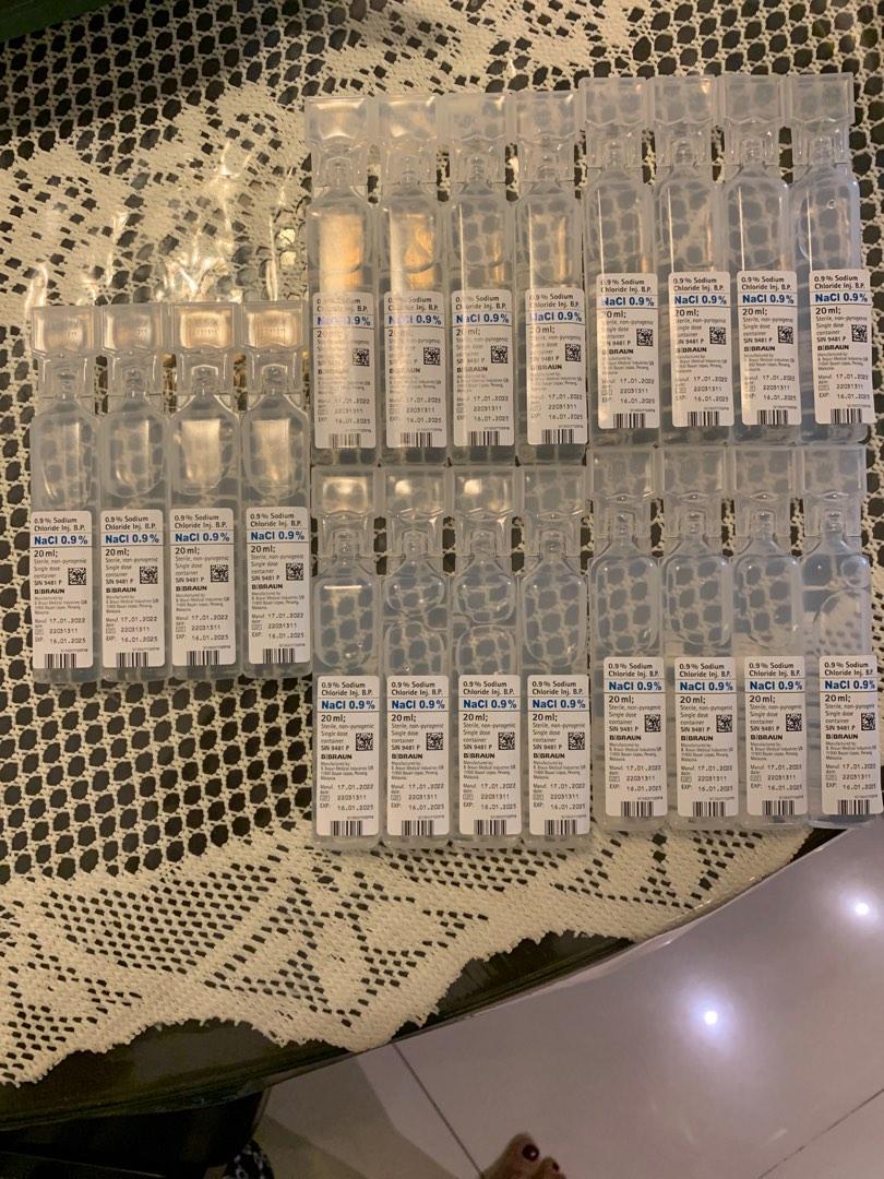Braun NaCl 0.9% 20 x 20ml Saline Solution, Health & Nutrition, Medical ...