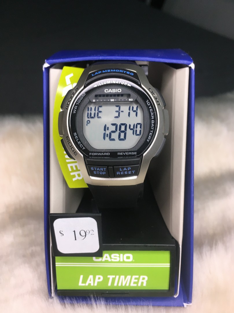Casio WS1000H1A2KC 60 Lap Memory 10m Water Resistance Watch, Men's ...