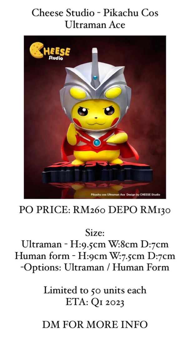 Cheese Studio - Pikachu Cos Ultraman Ace, Hobbies & Toys, Toys & Games ...