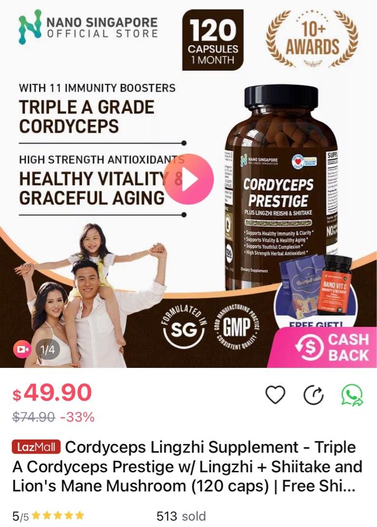 Cordyceps Lingzhi Supplement, Health & Nutrition, Health Supplements ...