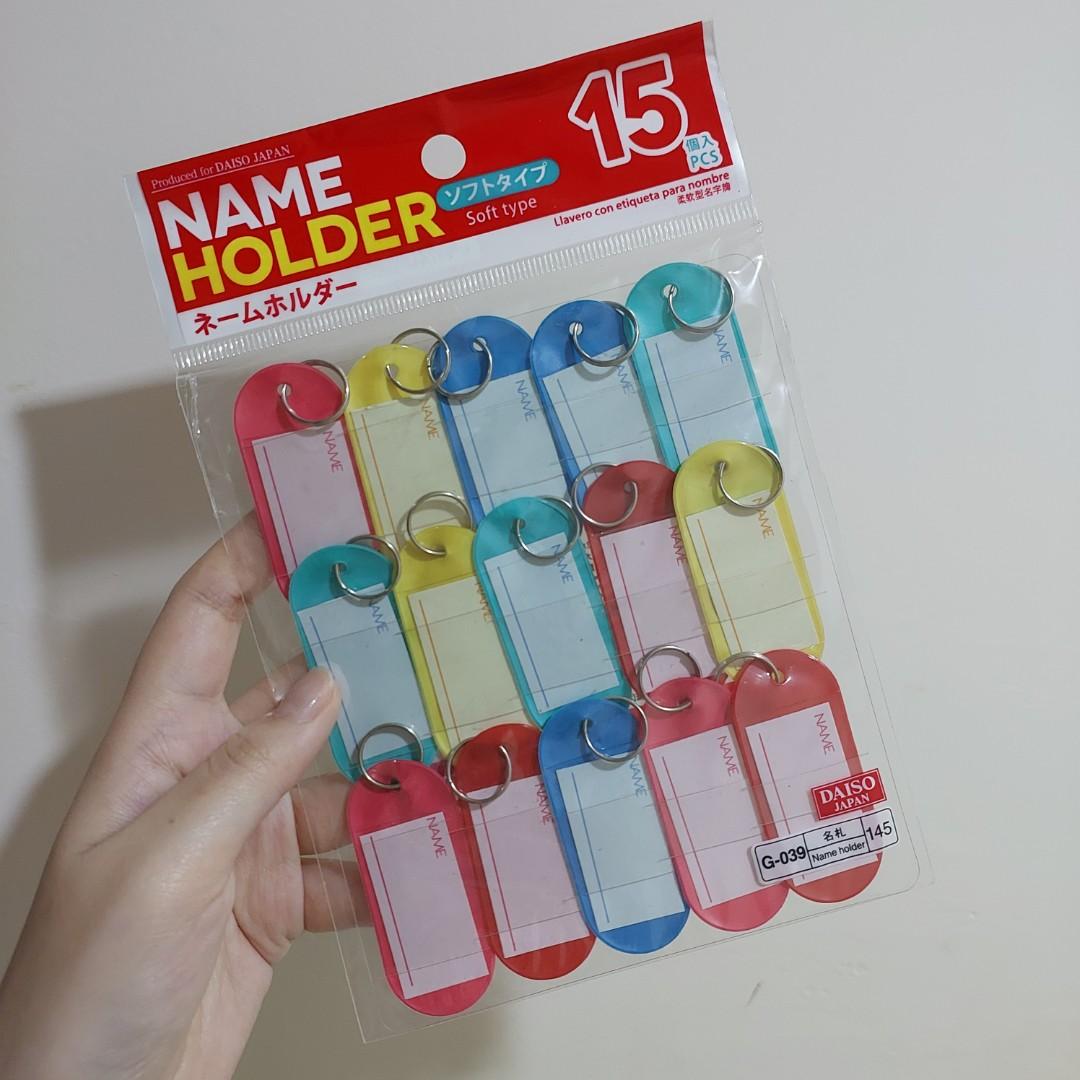 Daiso Name Tag Holder Key, Buku & Alat Tulis, Alat Tulis di Carousell