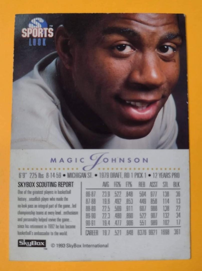 Earvin " Magic" Johnson 1993 Skybox Sports Look, Hobbies & Toys, Toys ...
