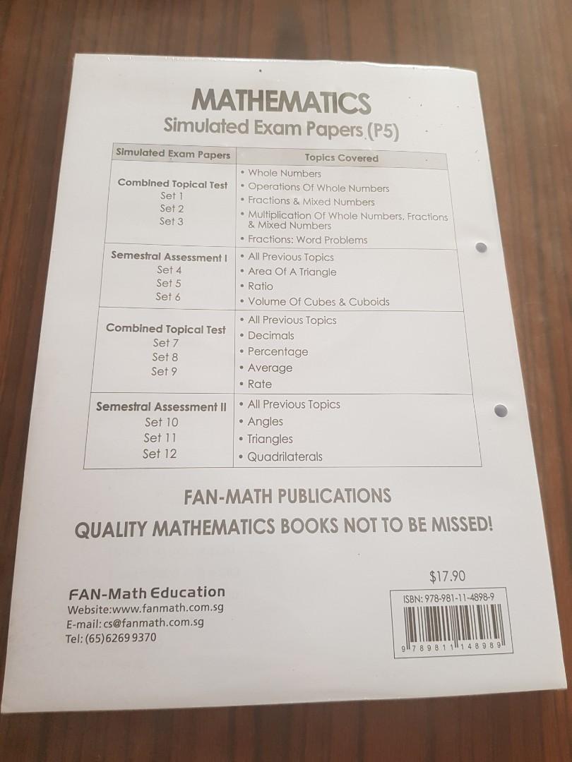 FAN-Math Stimulated Exam Papers (primary 5), Hobbies & Toys, Books ...